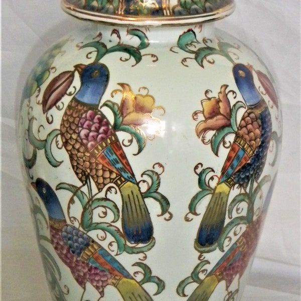 Large Ginger Jar With Birds - Etsy