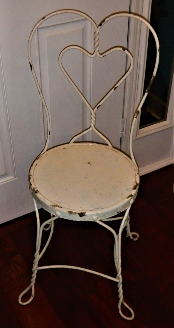 Vintage Antique Twisted Wrought Iron Ice Cream Parlor Chair Etsy