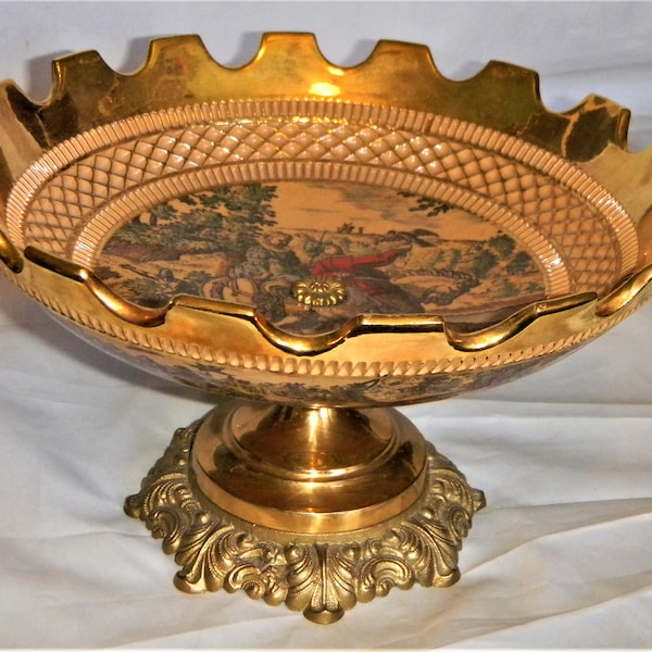 Gold Scalloped Compote - Etsy