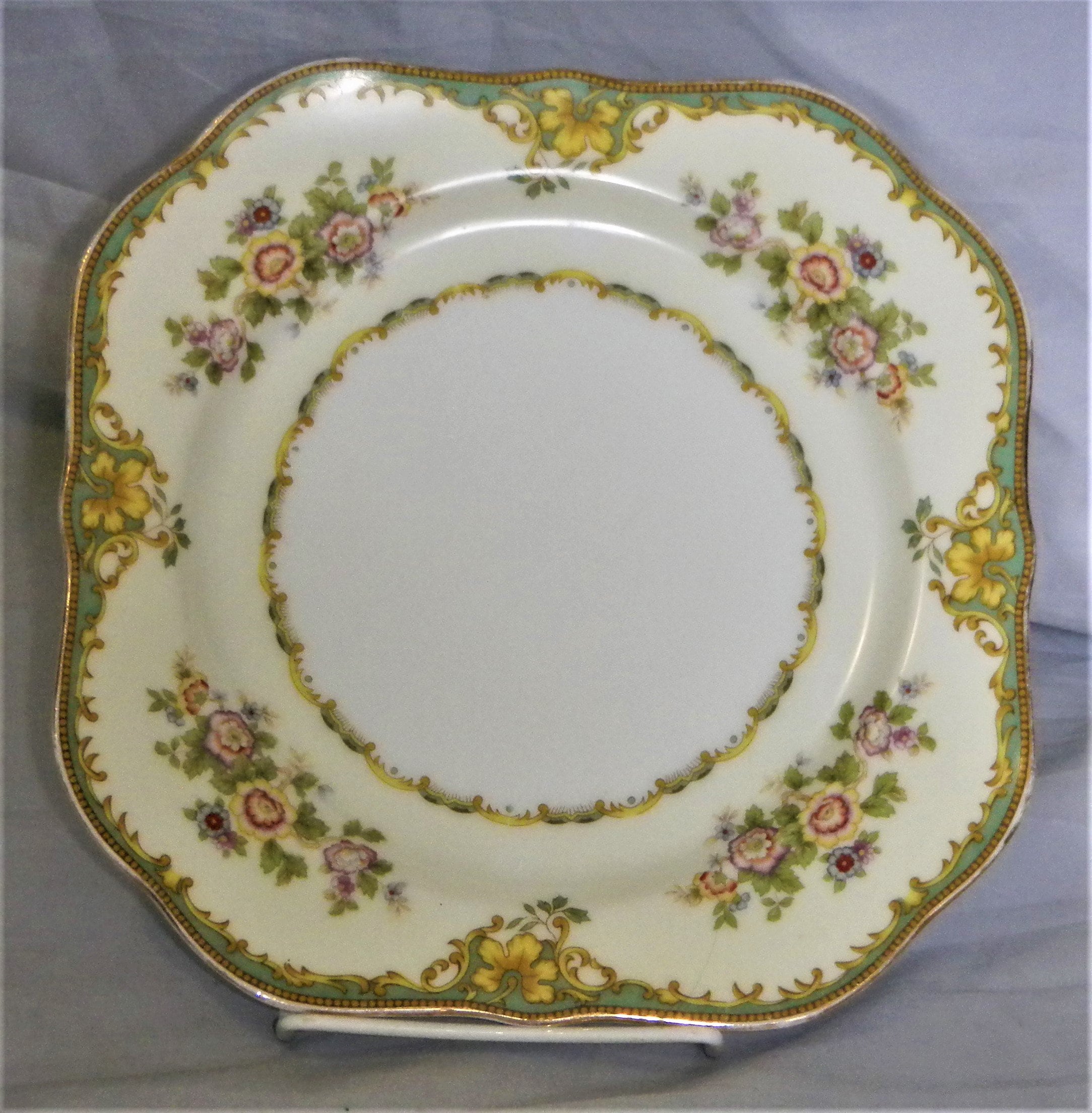 MEITO CHINA – Japan – PARIS Green Salad Plate – Gold Edge Trim – Hand ...