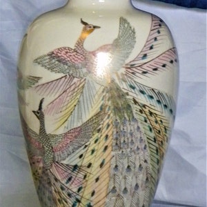 Frederick Cooper Hand Painted Peacock Ginger Jar Table Lamp - Etsy