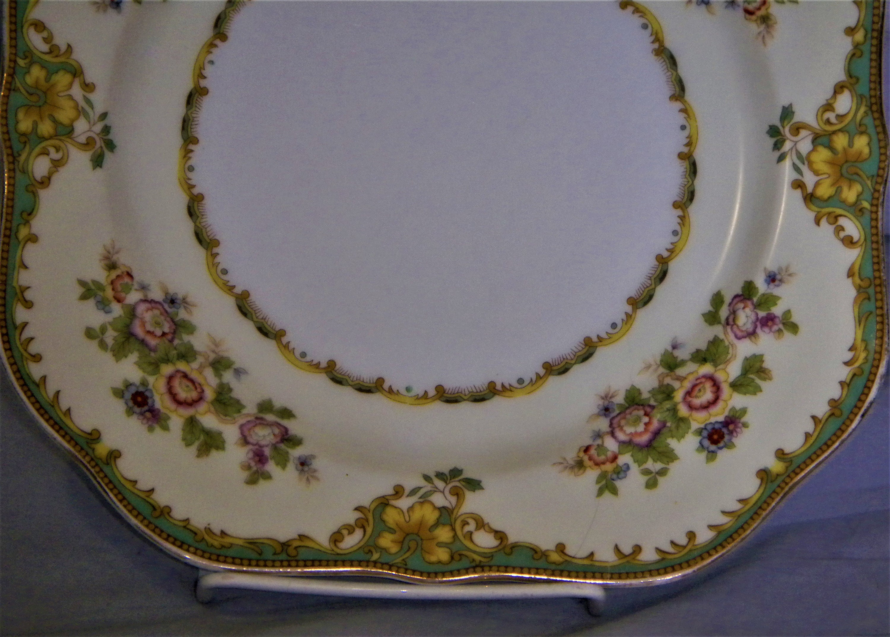 MEITO CHINA Japan PARIS Green Salad Plate Gold Edge Trim - Etsy