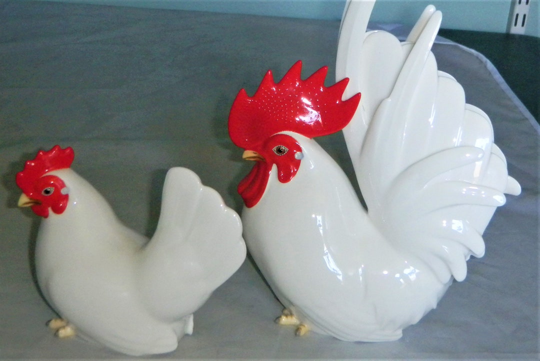 NORITAKE Bone China Rooster & Hen Figurines - Nippon Toki Kaisha Japan ...