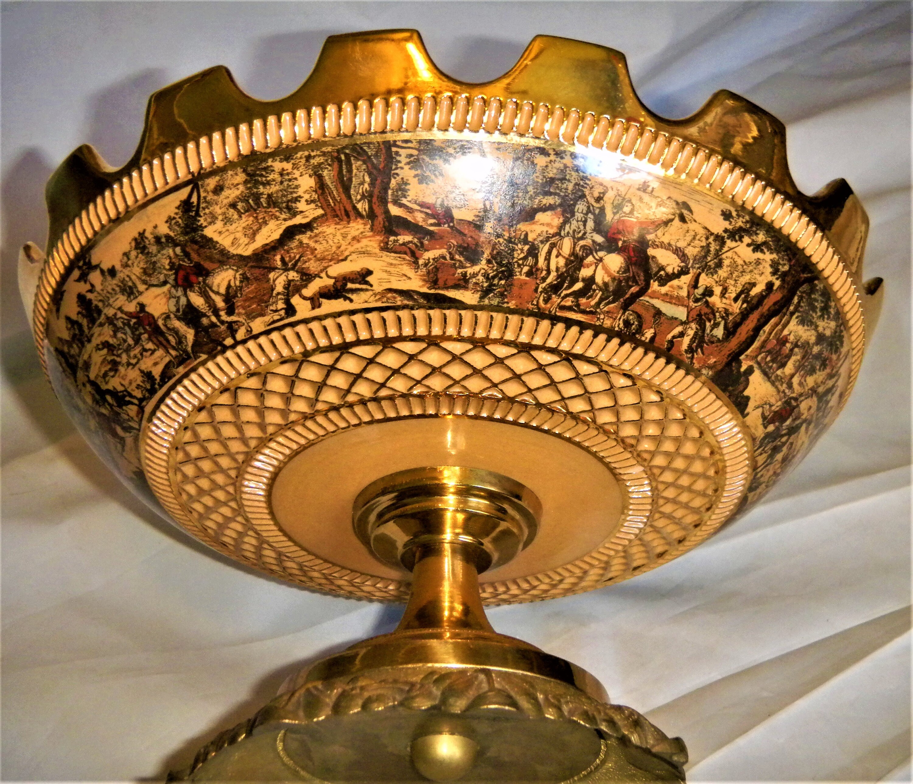 Ceramiche Florentine Decoro Giotto Italy Footed Scalloped Compote ...