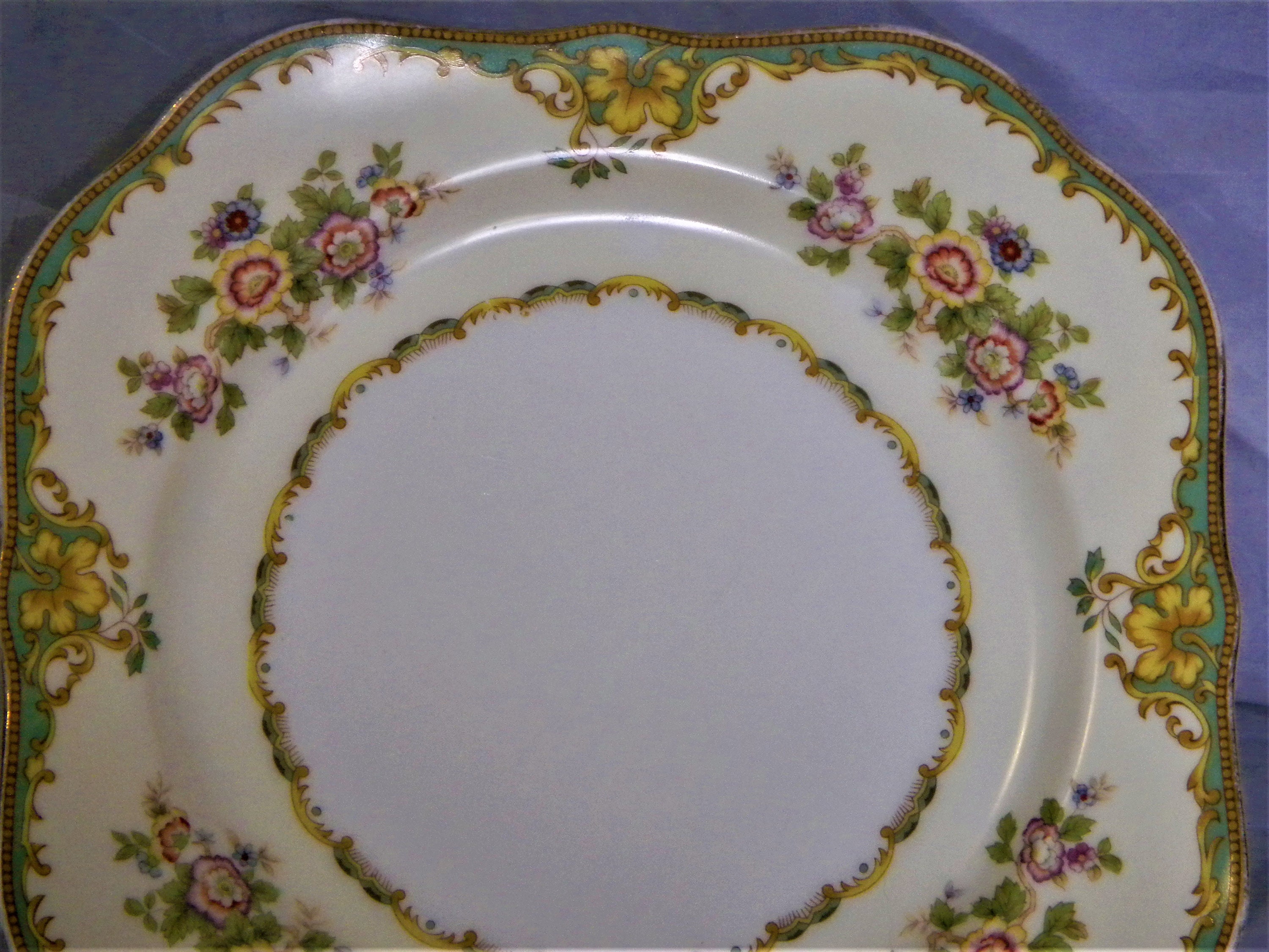 MEITO CHINA – Japan – PARIS Green Salad Plate – Gold Edge Trim – Hand ...