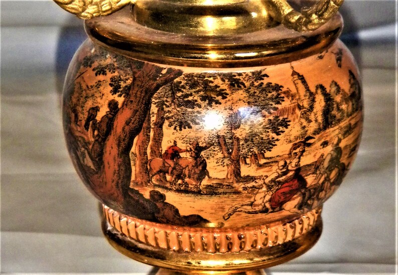 Ceramiche Florentine Decoro Giotto Italy Oil Lamp / Hurricane Glass ...