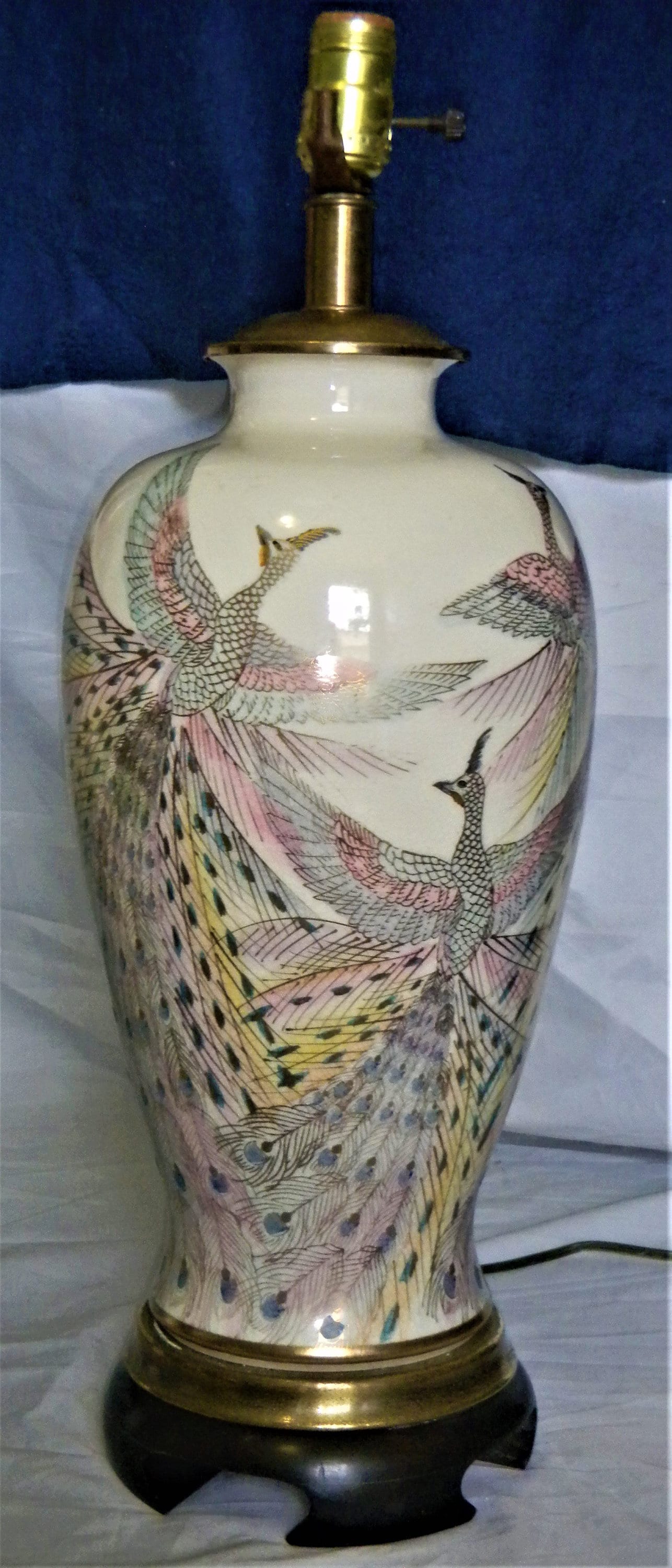 Frederick Cooper Hand Painted Peacock Ginger Jar Table Lamp - Etsy