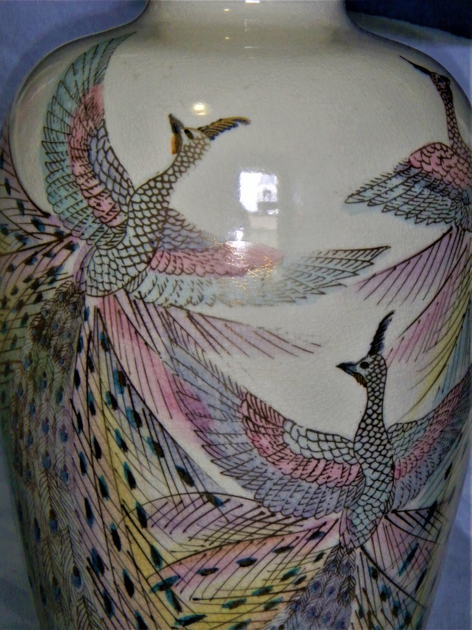 Frederick Cooper Hand Painted Peacock Ginger Jar Table Lamp - Etsy