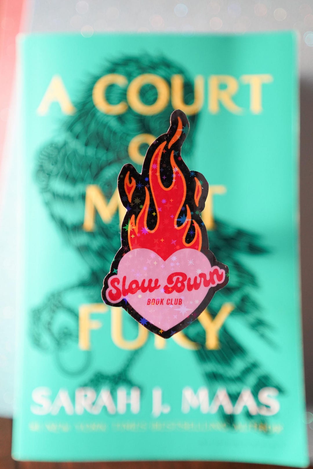 Slow Burn Book Club Holographic Heart Sticker - Etsy