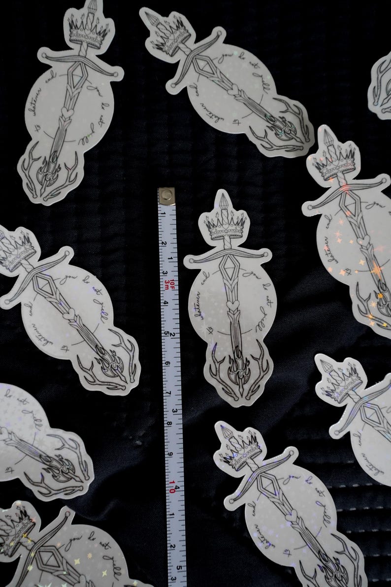 Throne of Glass Holographic Sticker: Sword, Crown, Stag - Etsy