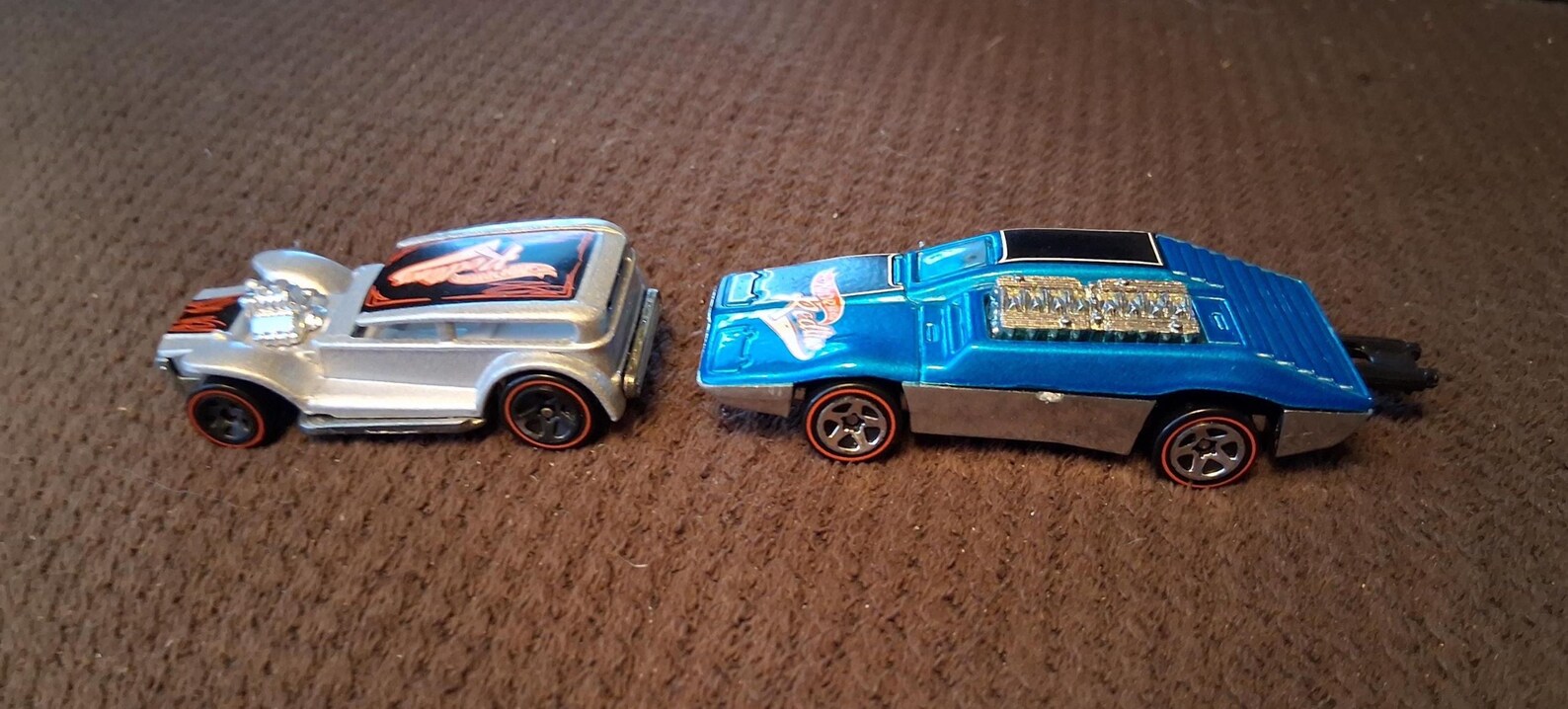 2002 Hot Wheels Redline Series Sidekick Blue #105 the Demon Silver #103 ...