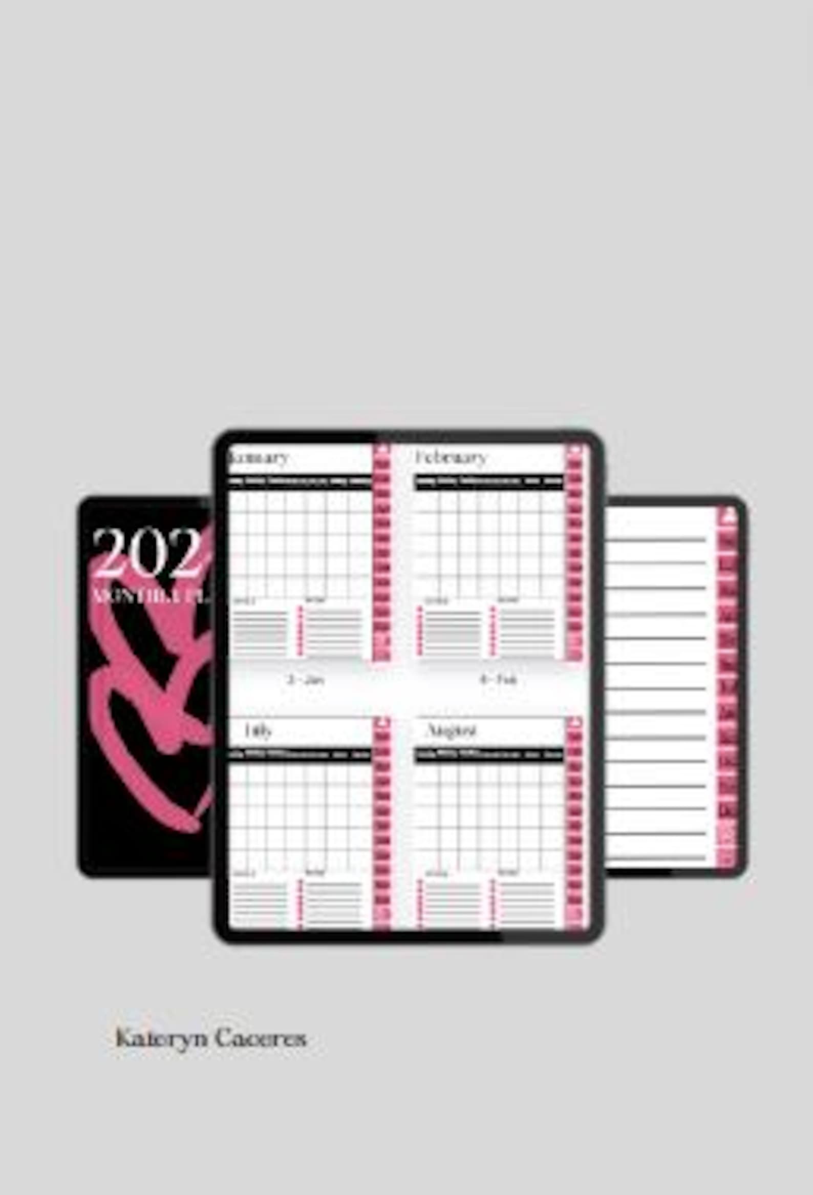 2024 Digital Monthly Planner/ Calendar. Good for Notes, Printable PDF ...