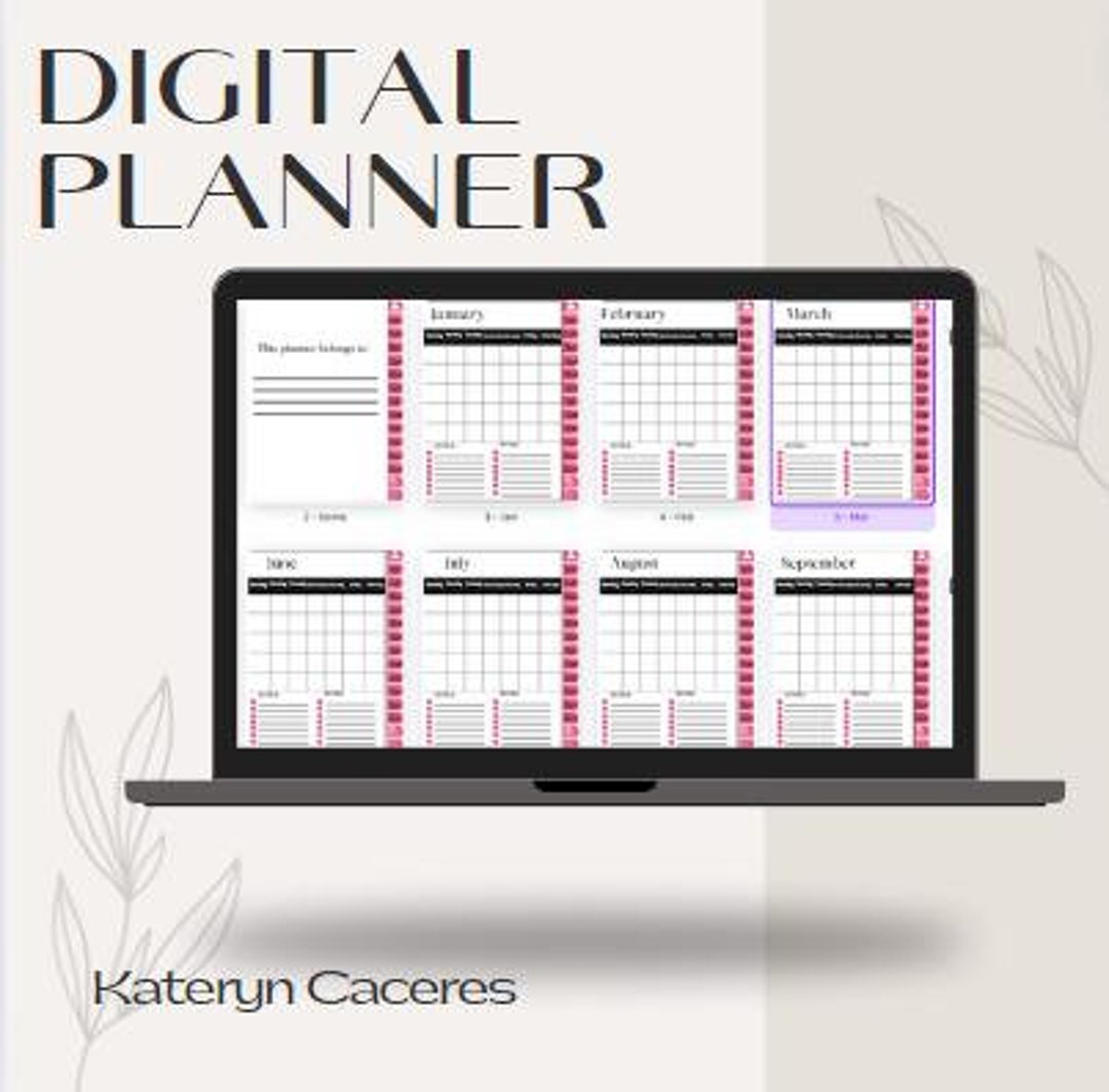 2024 Digital Monthly Planner/ Calendar. Good for Notes, Printable PDF ...