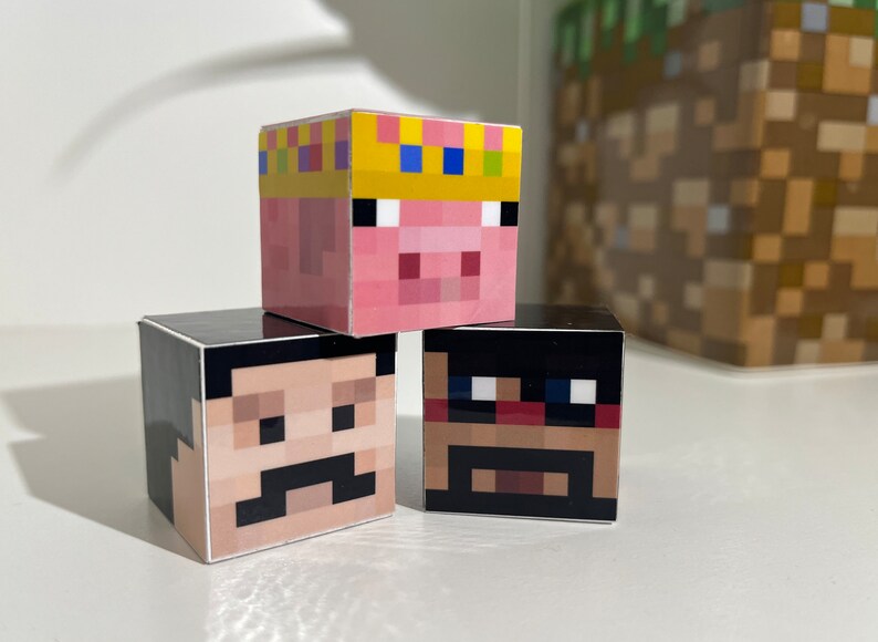 Minecraft Player Head Block | Minecraft | Pixel Art | 3x3cm/5x5cm ...