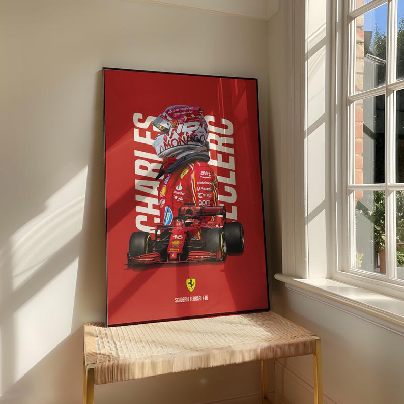 Charles Leclerc Ferrari F1 Poster: Formula One Art Print - Etsy