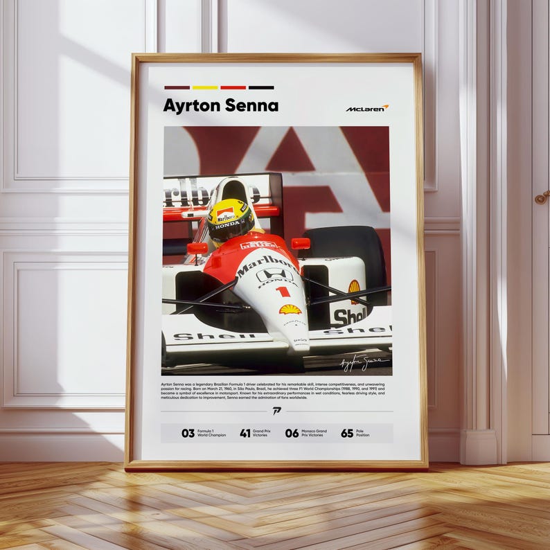 Ayrton Senna Mclaren F1 Poster: Motorsport Art Print - Etsy