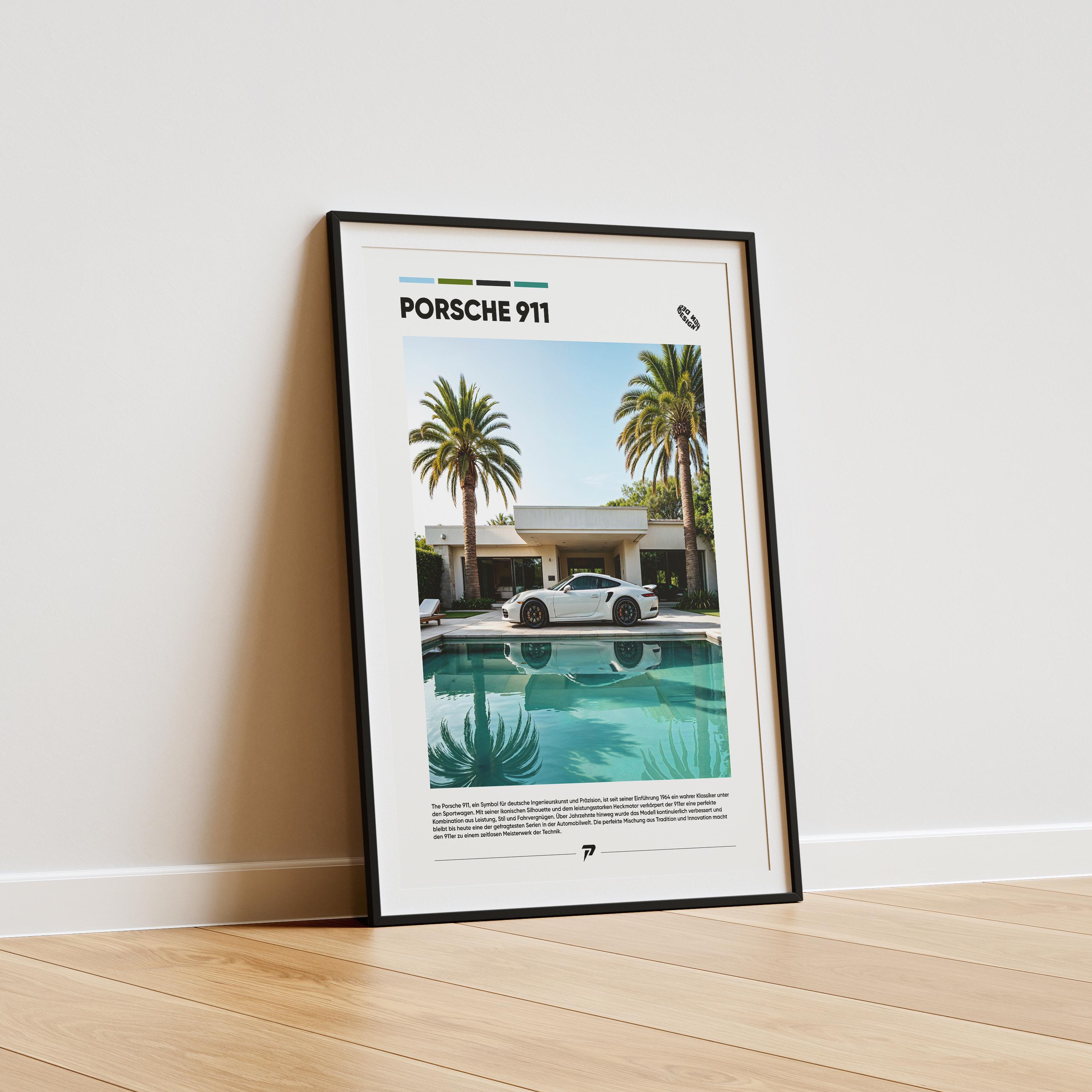 Vintage Porsche Pool Art | Vintage Art | Automotive Wall Art | Car ...