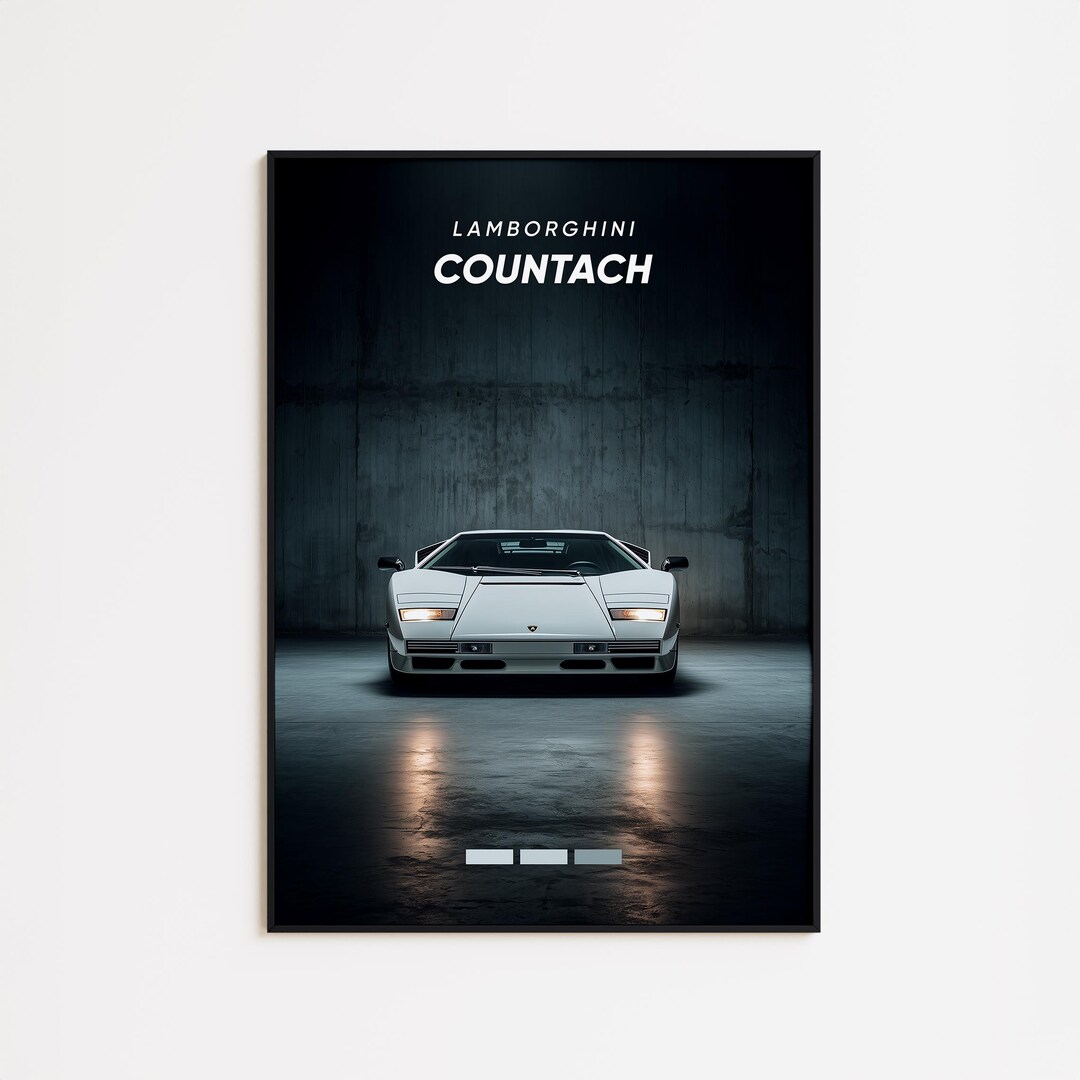 Lamborghini Countach Poster: Automotive Wall Art, Car Enthusiast Gift ...