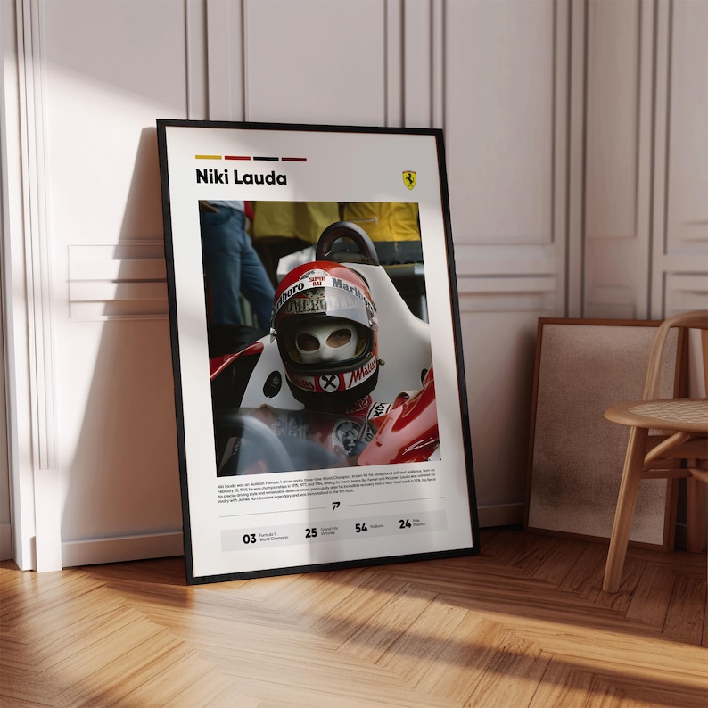 Niki Lauda Formula 1 Poster: Vintage Car Racing Wall Art - Etsy