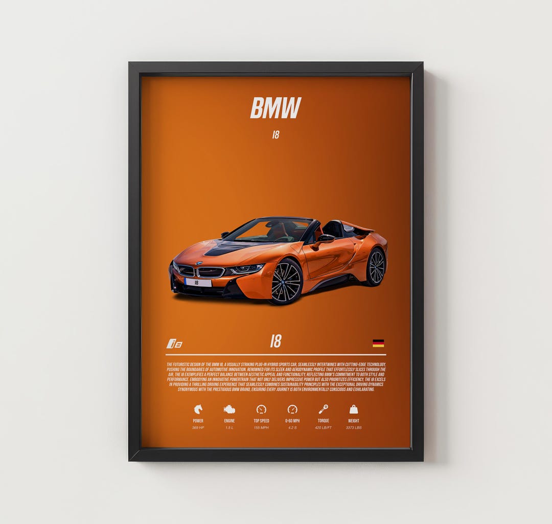 BMW I8 Modern Car Posters Wall Art Home Decor Gift for Car Lovers Car Poster Print - Etsy