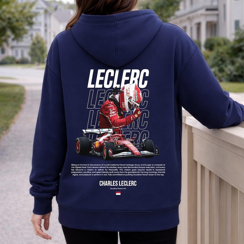 Charles Leclerc F1 Racing Hoodie, Retro Graphic Motorsport Merch - Etsy