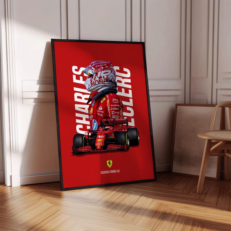 Charles Leclerc Ferrari F1 Poster: Formula One Art Print - Etsy