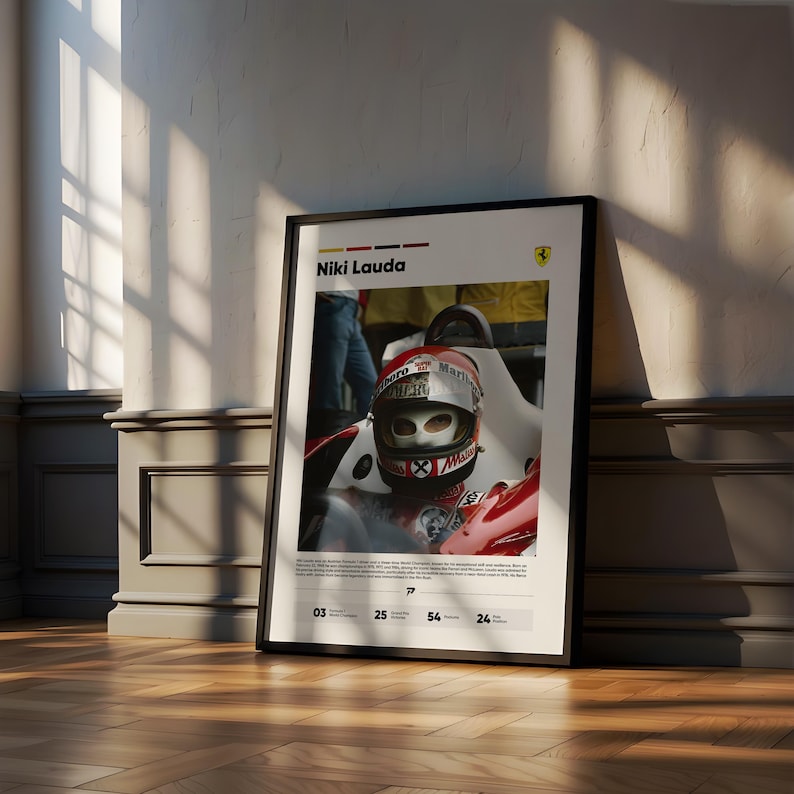 Niki Lauda Formula 1 Poster: Vintage Car Racing Wall Art - Etsy