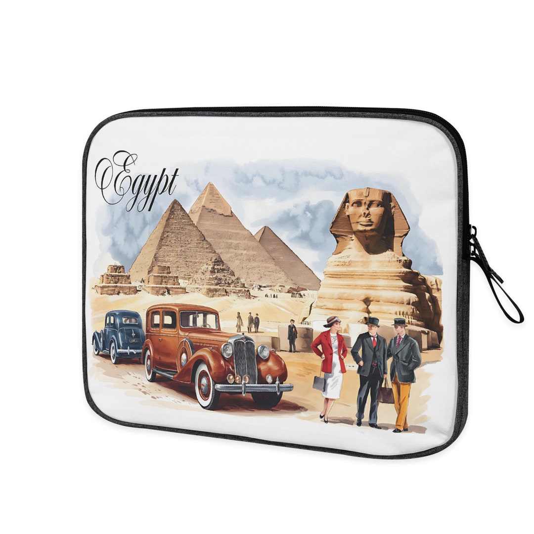 Egypt Laptop Sleeve With Pyramid and Sphinx Design – Protective Case ...
