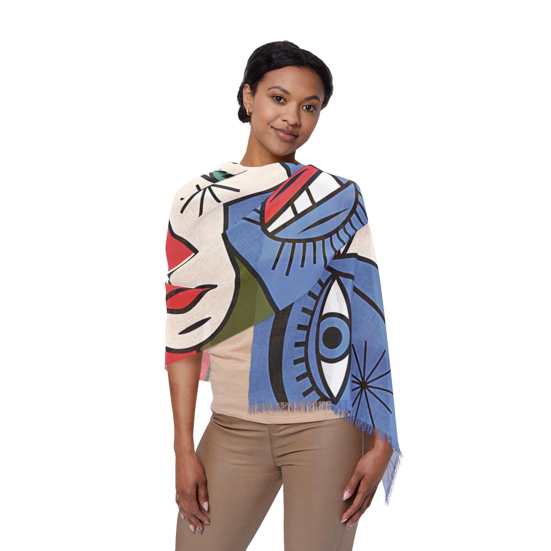 Picasso Scarf Picasso Inspired Gift Abstract Art Print Wrap for Women ...