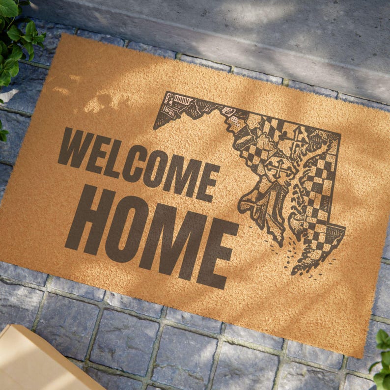 Custom Maryland Doormat State Map Welcome Mat Outdoor Entrance Rug ...