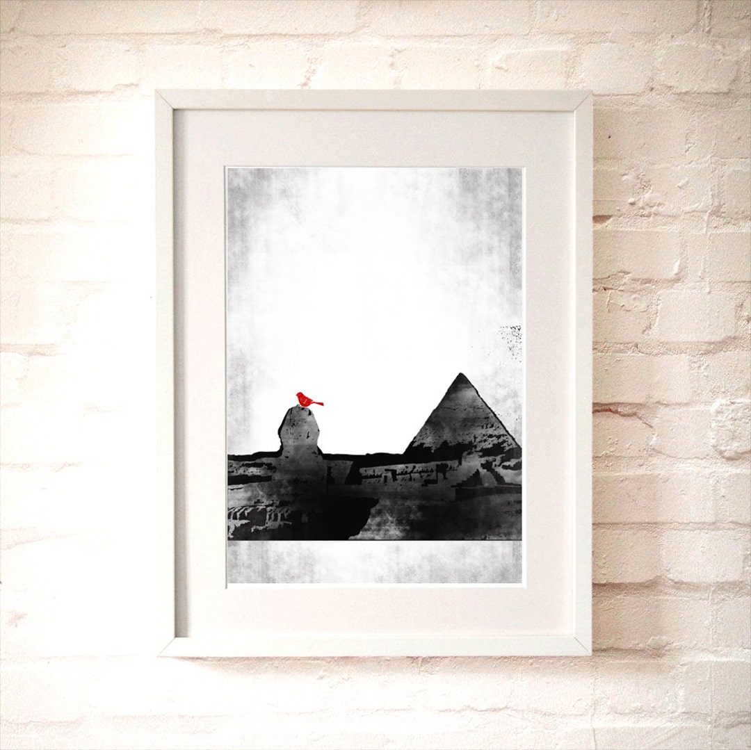 Sphinx With Pyramid in Background From Cairo Fine Art Print - Etsy