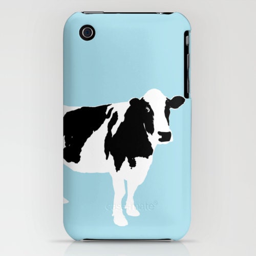 Cow on Blue on Phone Case Cow, iPhone 14, iPhone 14 Plus, Samsung S21 ...