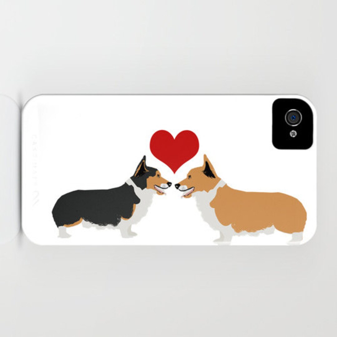 Two Corgis in Love on Phone Case Corgi Gifts, Pembroke Welsh Corgi Dogs ...