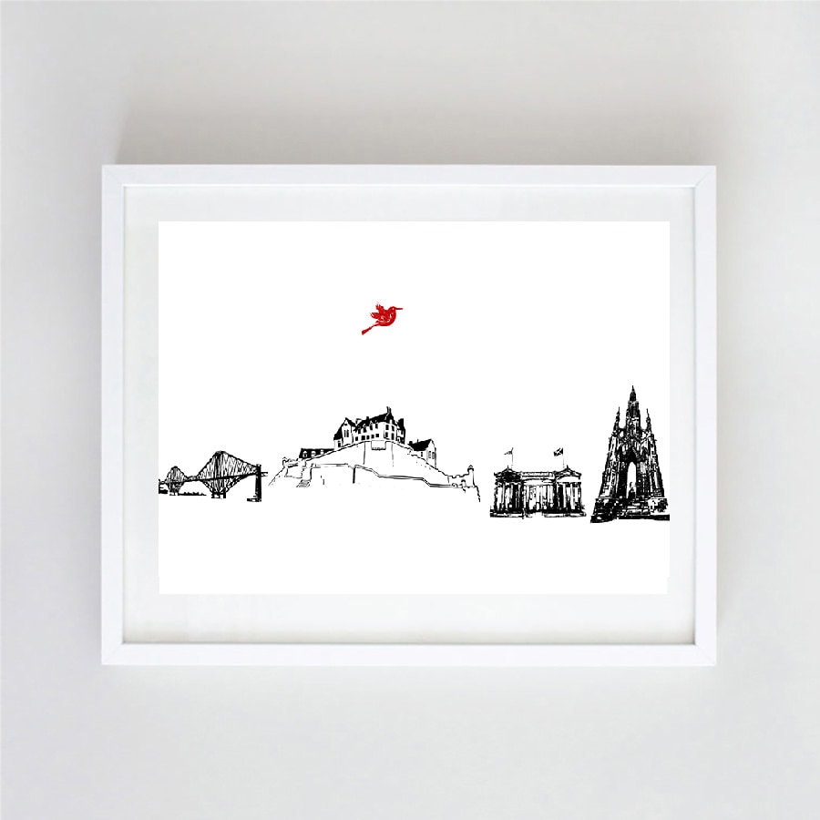 Edinburgh City Skyline Fine Art Print, Home Decor, National Gallery ...