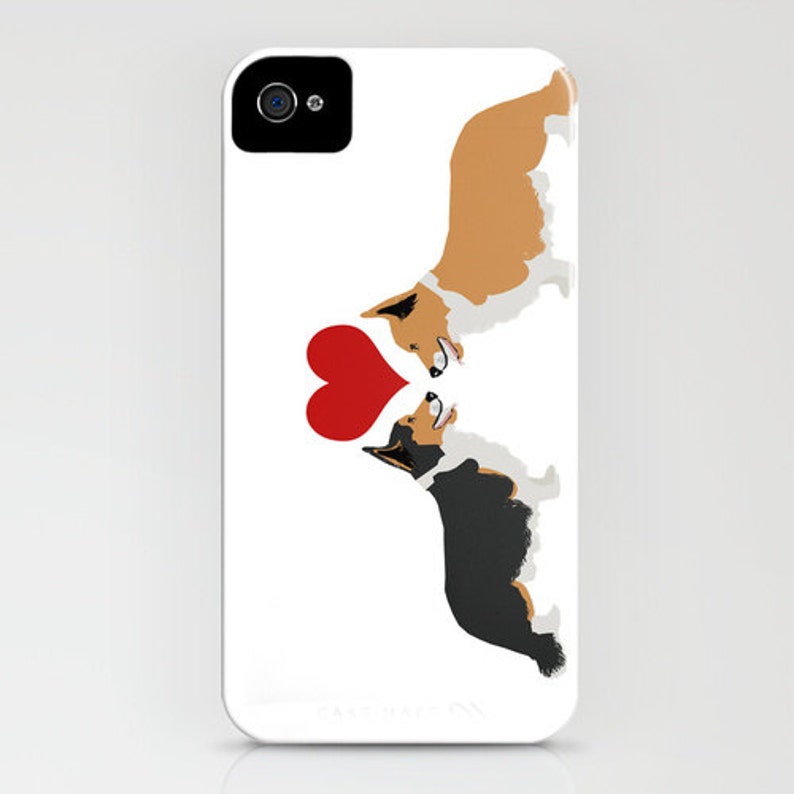 Two Corgis in Love on Phone Case Corgi Gifts Pembroke Welsh - Etsy