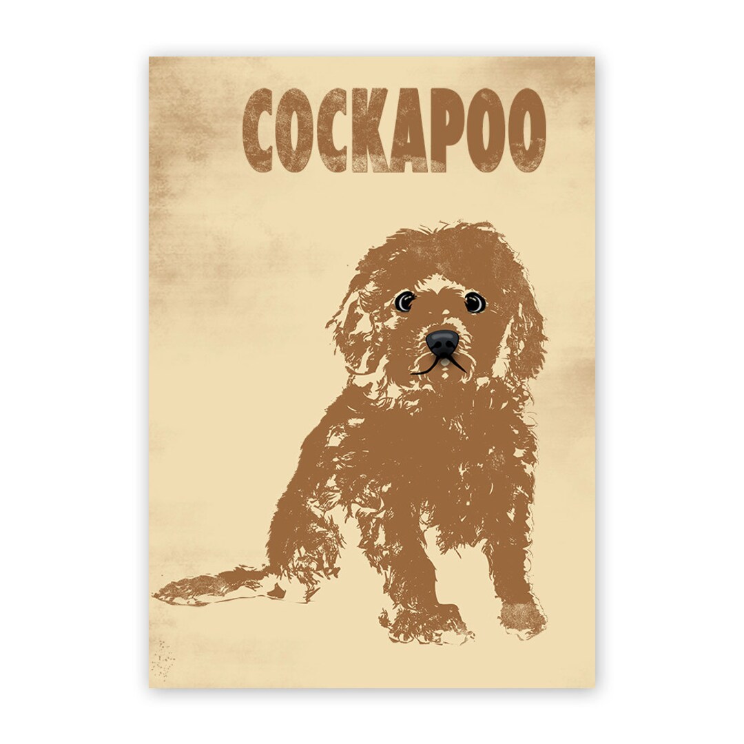 Cockapoo Dog Art Print Fine Art Print, Pattern, Cockapoo, Brown ...