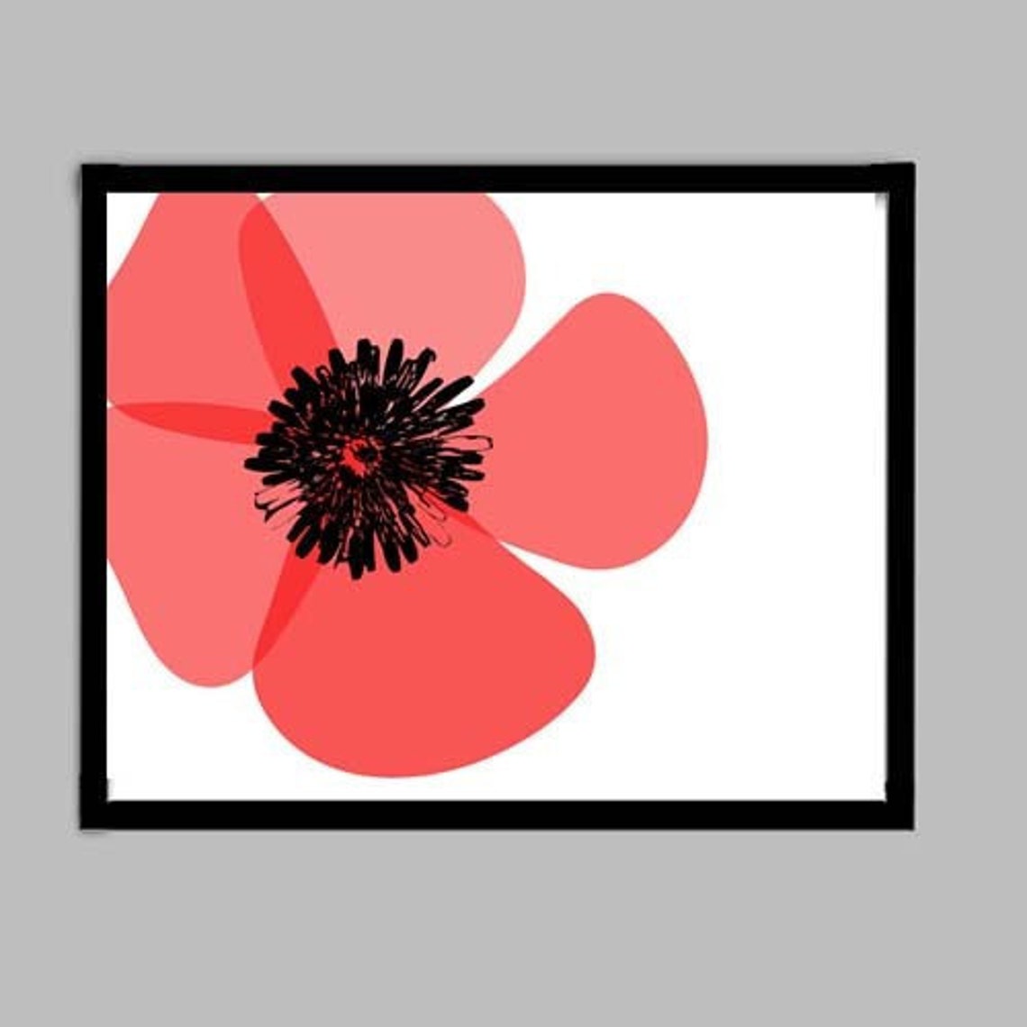 Red Color Poppy Flower Fine Art Print, Red Poppy Flower Art, Red Poppy ...