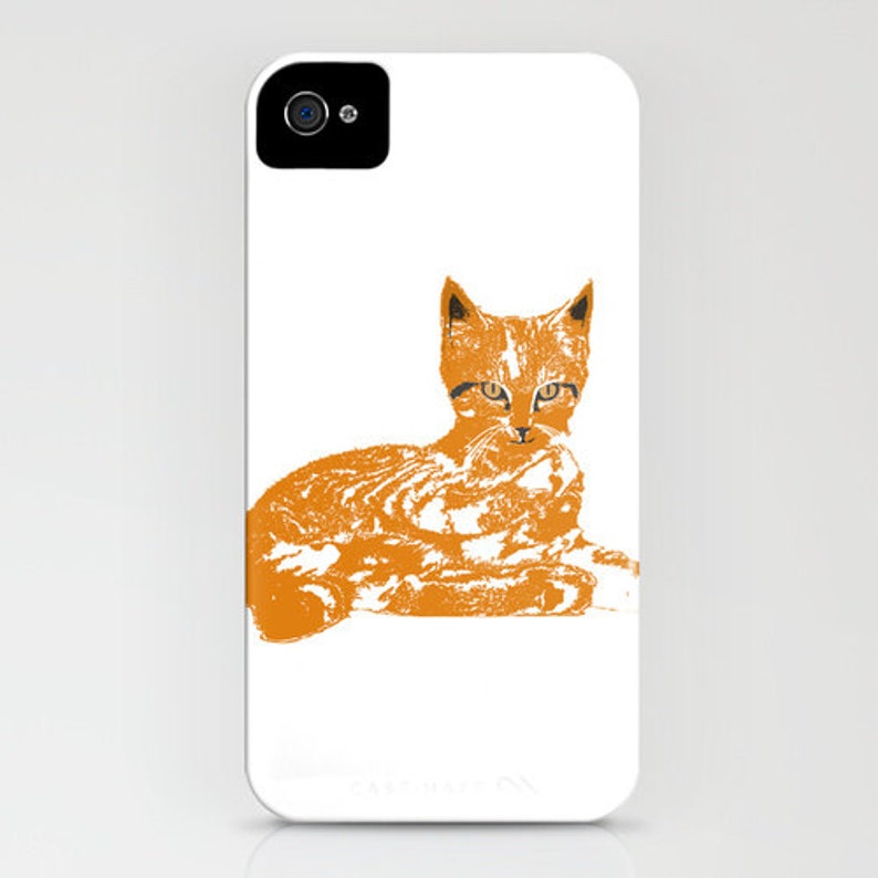 Ginger Cat on Phone Case Cat Art, iPhone 14, iPhone 14 Plus, Samsung ...