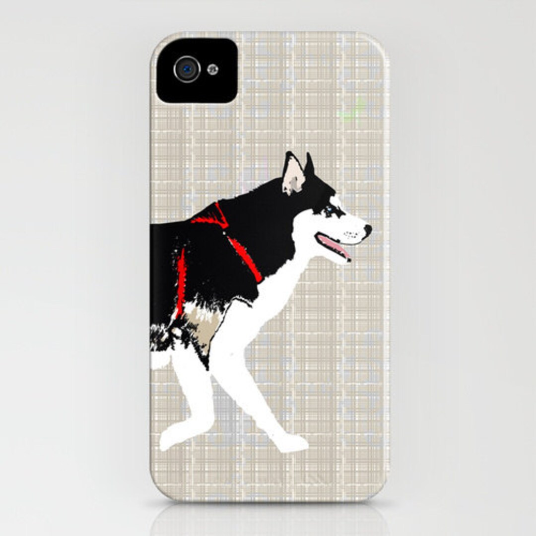 Black Siberian Husky Dog on Phone Case Pet Lover, iPhone 14, iPhone 14 ...