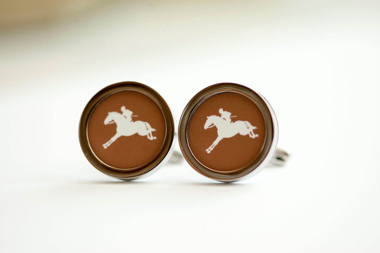 Horse and Jockey on Cufflinks - Horse Cufflinks, Men's Cufflinks ...
