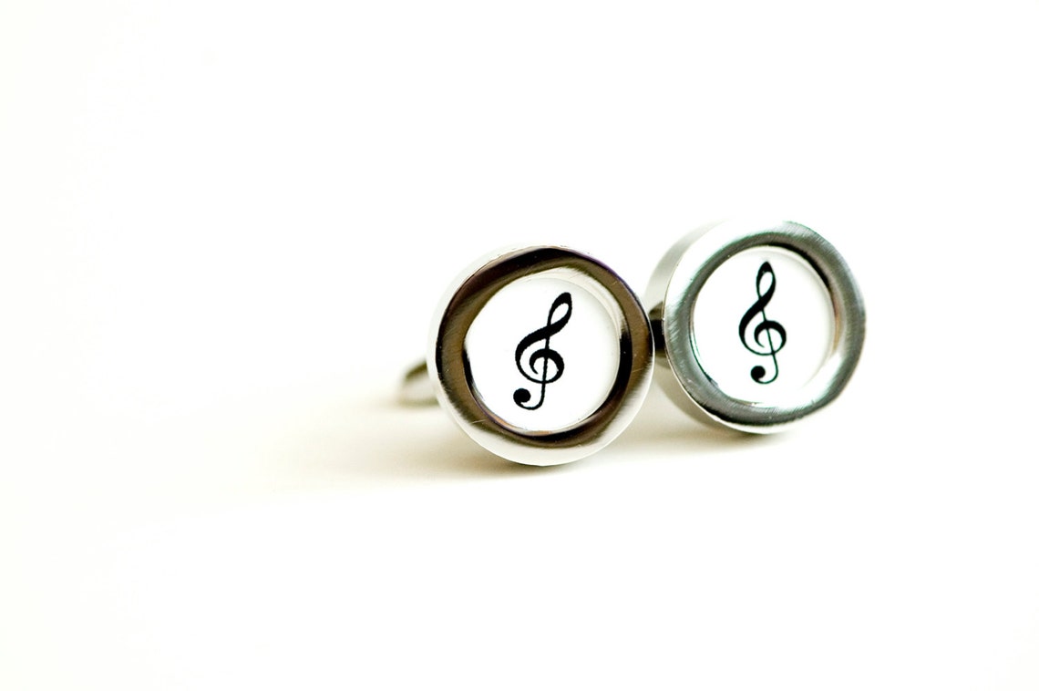 Treble Clef on Cufflinks Music Note Cufflinks Men's - Etsy