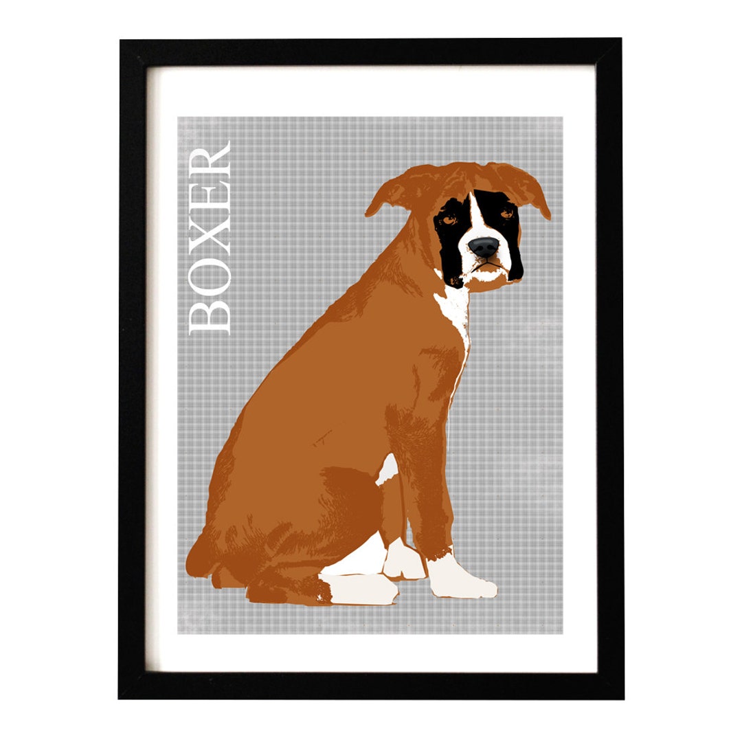 Boxer Dog Fine Art Print , Dog Art , Prints, Illustrations, Boxer Dog ...