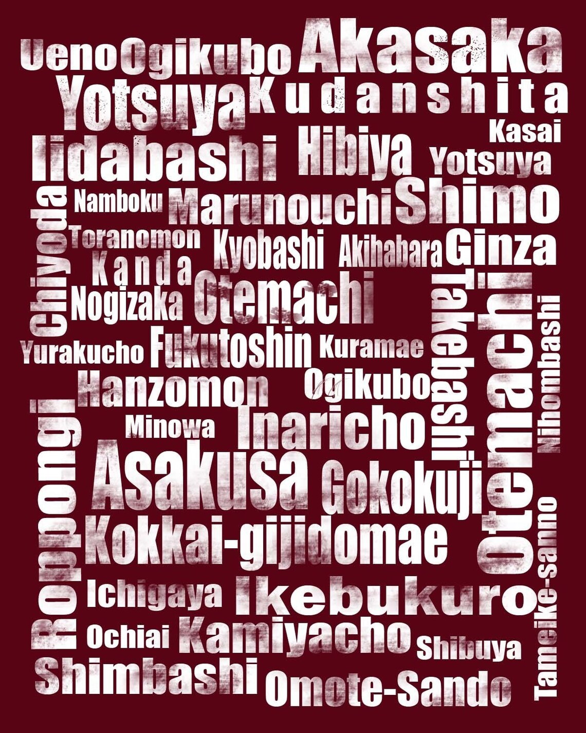 Typography of Tokyo Street Names Fine Art Print - Etsy