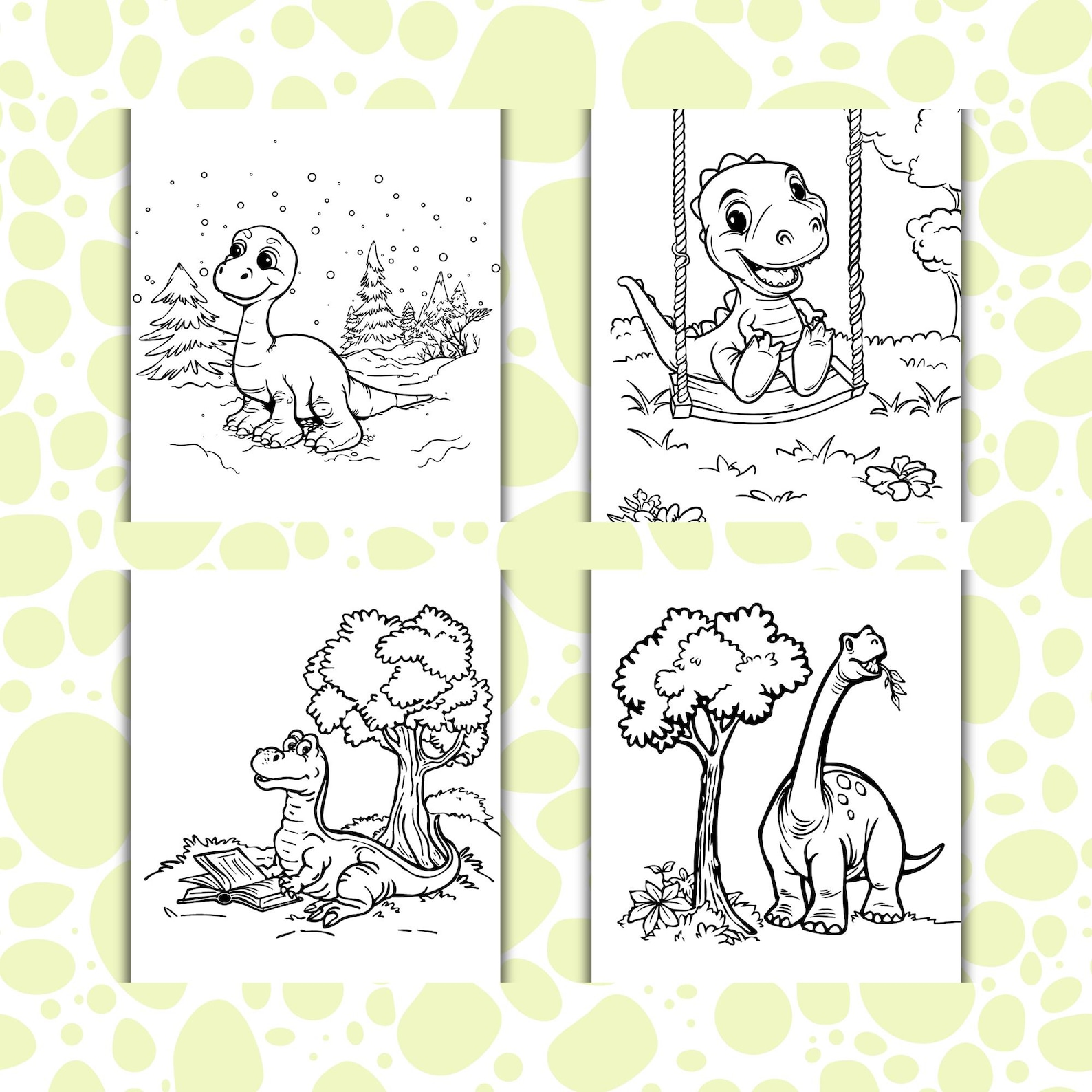 Dinosaur Coloring Pages | A4 Kids Printables (PDF Download) - Etsy