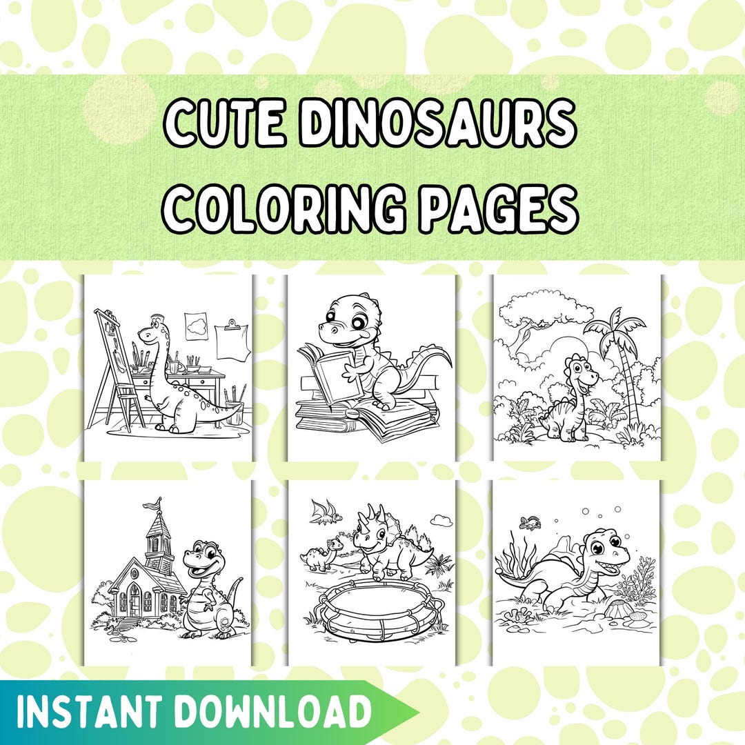 Dino Coloring Pages for Kids | Cute Printable A4 Size PDF Sheets for ...