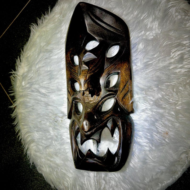 Hand Carved Pine Wood Dragon Mask: Philippine Tribal Art - Etsy