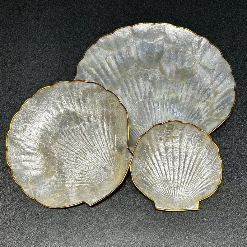 Set of Scallop Shape Plates Made From Capiz / Kapis Shell | Philippine ...
