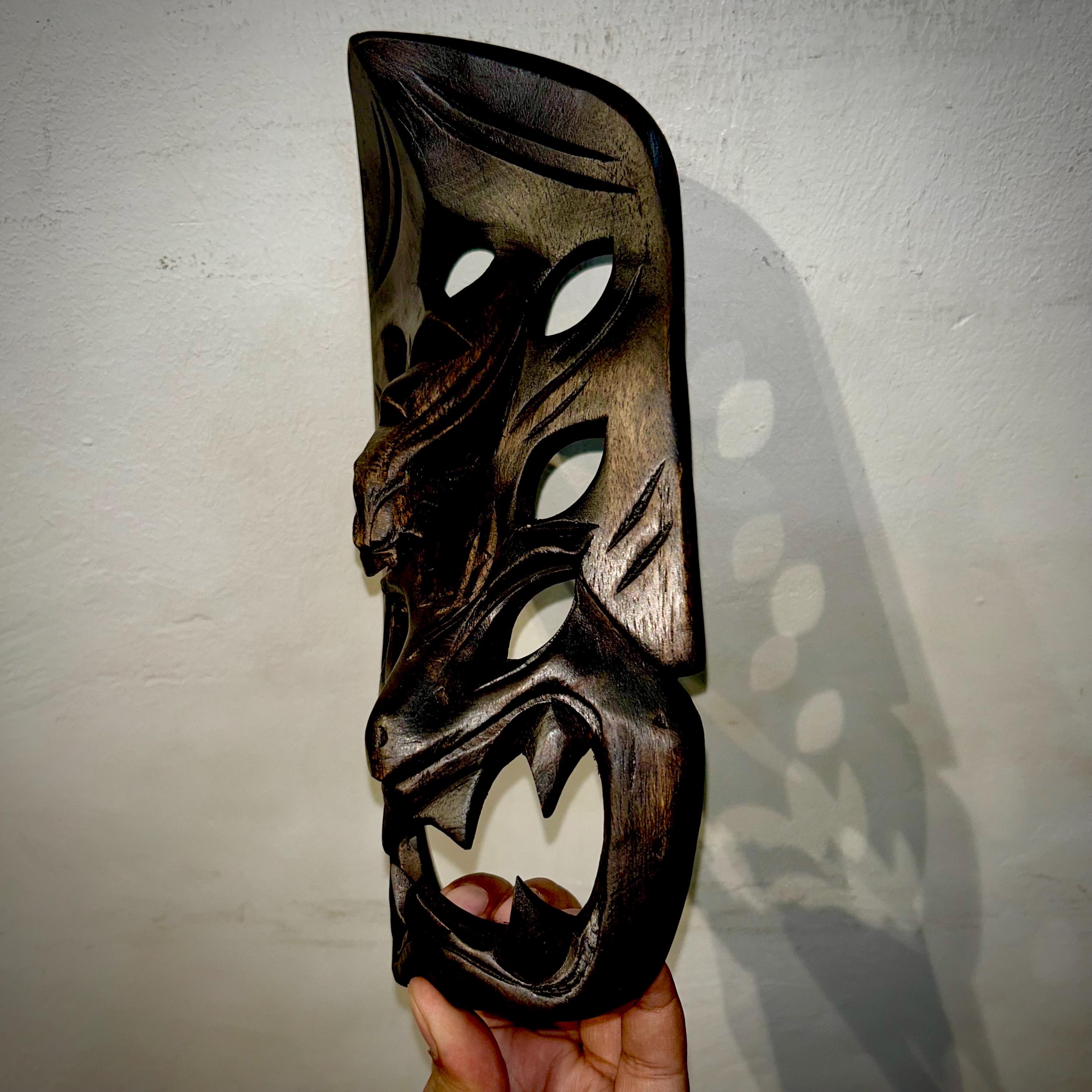 Hand Carved Pine Wood Dragon Mask: Philippine Tribal Art - Etsy