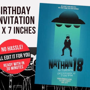 Dandadan UFO Alien Birthday Invitation Template, Printables Invitation ...