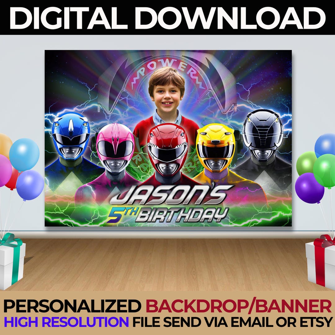 Power Rangers Birthday Party Backdrop / Banner - Etsy